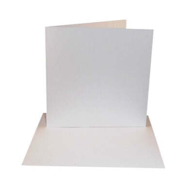 50 Pack - 6x6 White Card Blanks & Envelopes - 300gsm - Pre Creased ...
