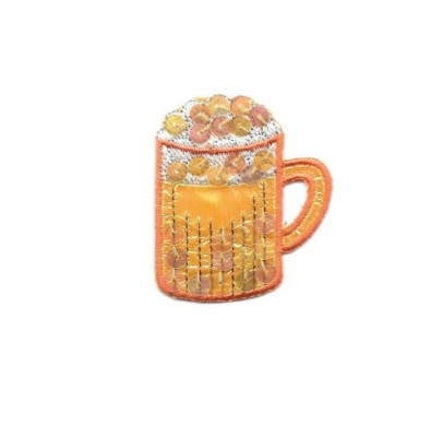 Beer - Draft - Mug - Brew - Bar - W/Sequins - Embroidered Iron On Patch ...