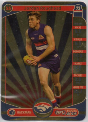2014 AFL TEAMCOACH GOLD PARALLEL CARD - 55 Jordan ROUGHEAD (WESTERN ...