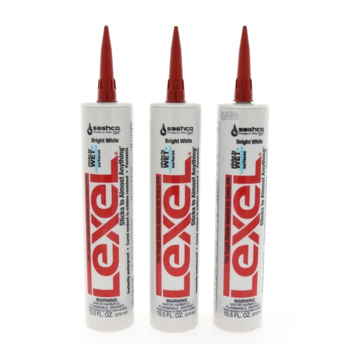 Sashco Lexel White Synthetic Rubber All Purpose Caulk 10.5 oz ~ 3-Pack ...