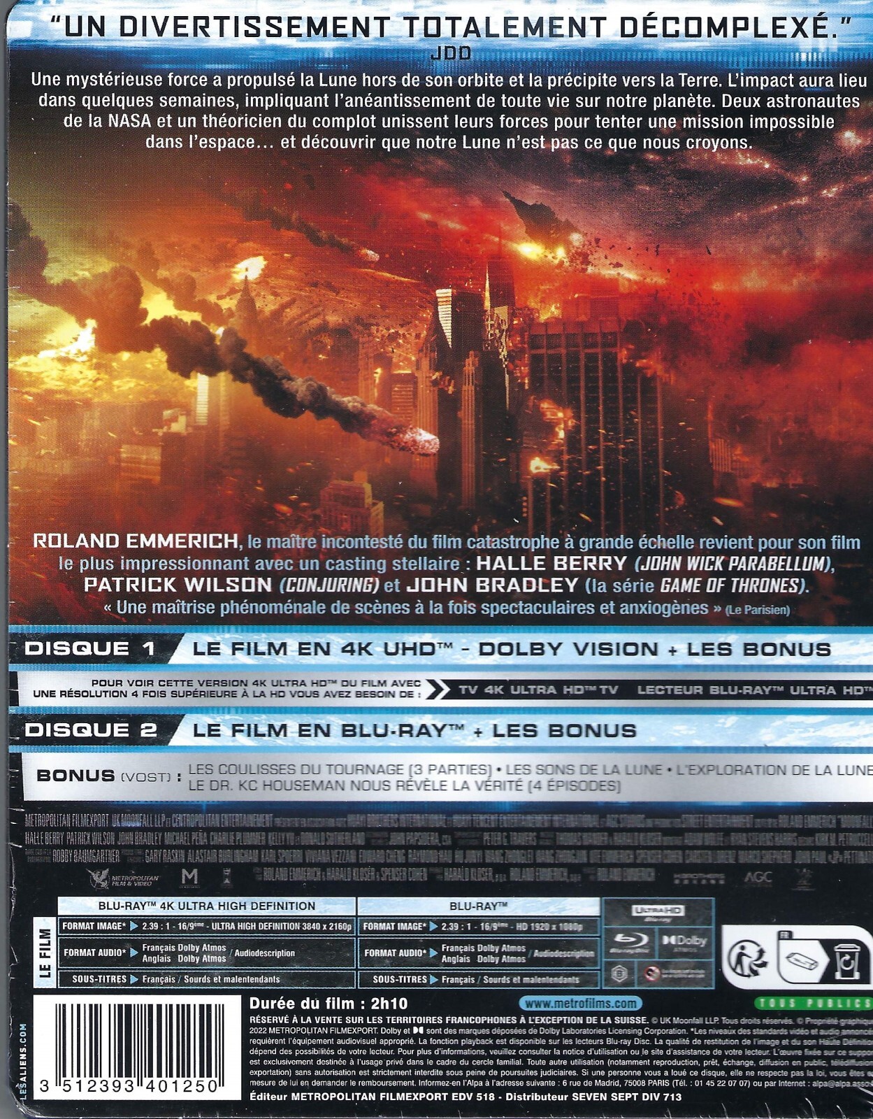 Moonfall 2-Disc Metropolitan Limited Edition 4K SteelBook (Region B ...