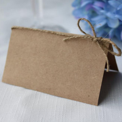 50x Blank Kraft Paper Place Name Cards Rustic Wedding Table Cards Twine ...