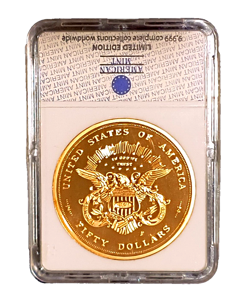 1877 Half union Pattern $50 Proof 24 kt Gold Layered American Mint | eBay