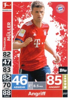257 BAYERN MUNCHEN - MULLER THOMAS - GERMANY CARD TOPPS BUNDESLIGA 2019 ...