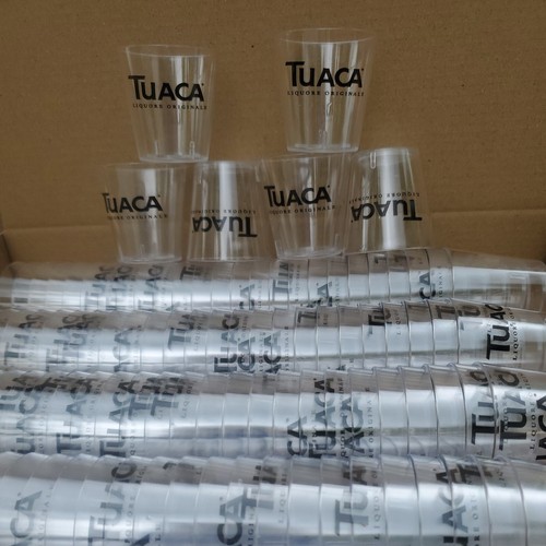 Lot of 650 Tuaca Shot Glass disposable plastic liquor man cave bar pub ...