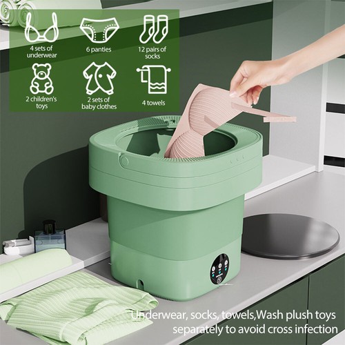 11L Mini Washing Machine Foldable Washing Bucket Portable Travel ...
