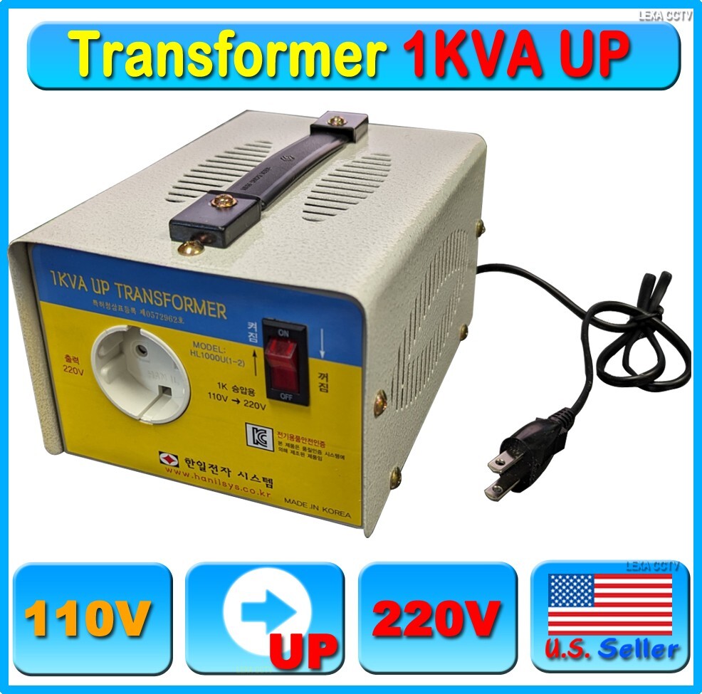 110 Volts step up to 220 Voltes 1KVA TRANSFORMER Made in Korea 220V ...