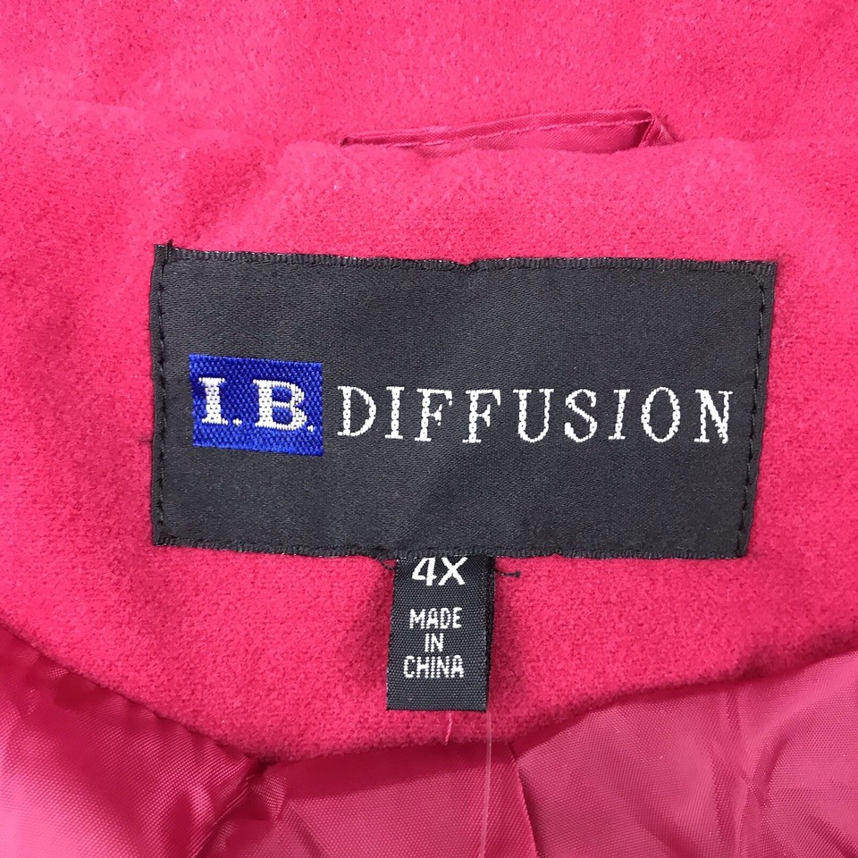 IB Diffusion Coat Womens 4X Pink Double Breasted Button Up NWT | eBay
