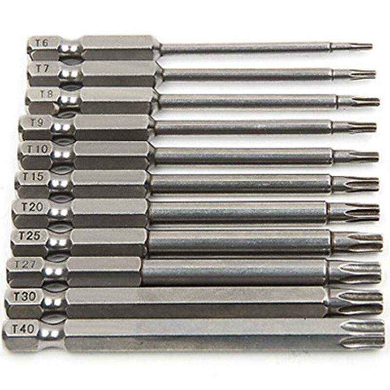 11Pcs 75mm S2 Steel Hex Torx Head Drill Screwdriver Set Bits Hand Tools ...