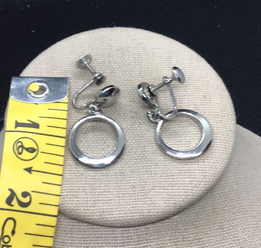 Vintage Silver Tone Costume Screw Back/Clip Drop Earrings B210 | eBay