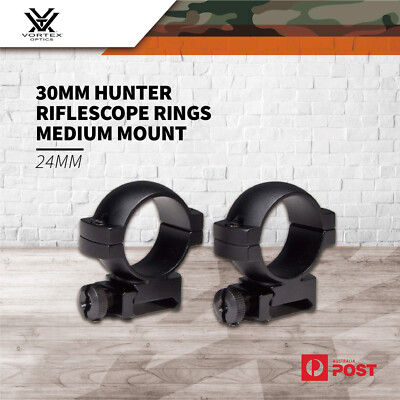 Vortex Hunter Rifle Scope Rings 30mm Tube Black Medium Height Weaver ...