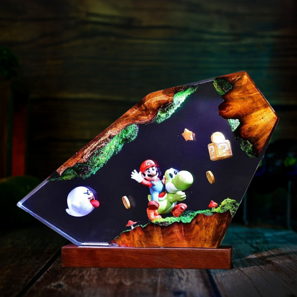 Super Mario Resin Lamp, Mario Decor, Gift for Him, Birthday Gift, Desk ...
