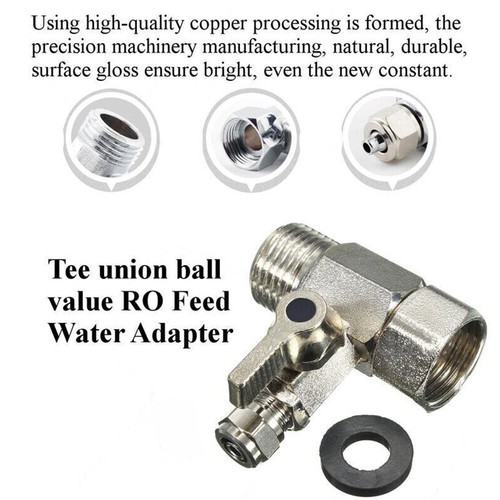 RO Feed Water Adapter 1/2'' to 1/4'' Ball Valv Faucet Tap Filter ...