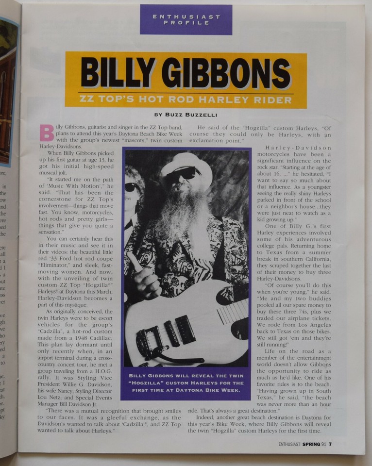 HARLEY-DAVIDSON ENTHUSIAST MAGAZINE - SPRING 1991 - 50th Bike Week in ...