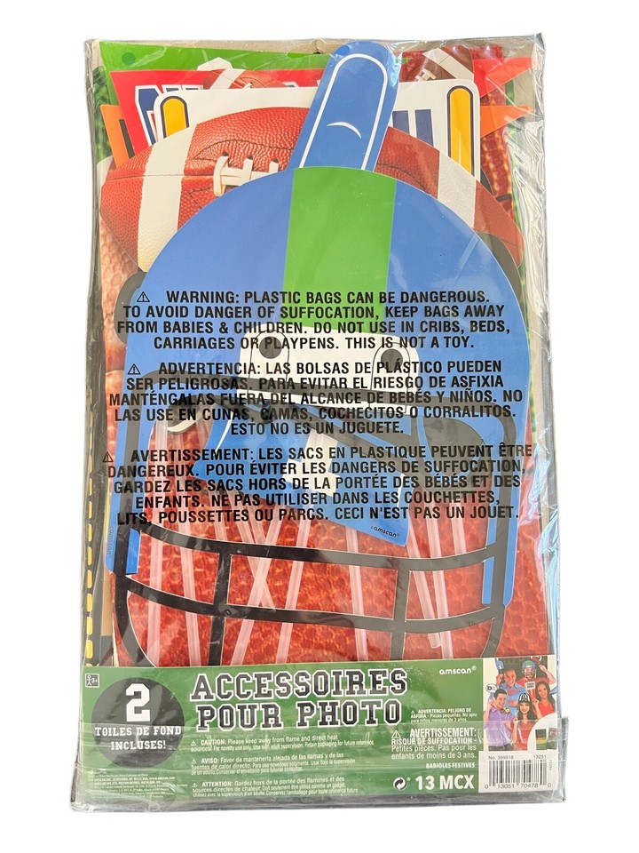 FOOTBALL Photo Booth Props Kit Party Game Day Decorations Backdrop ...