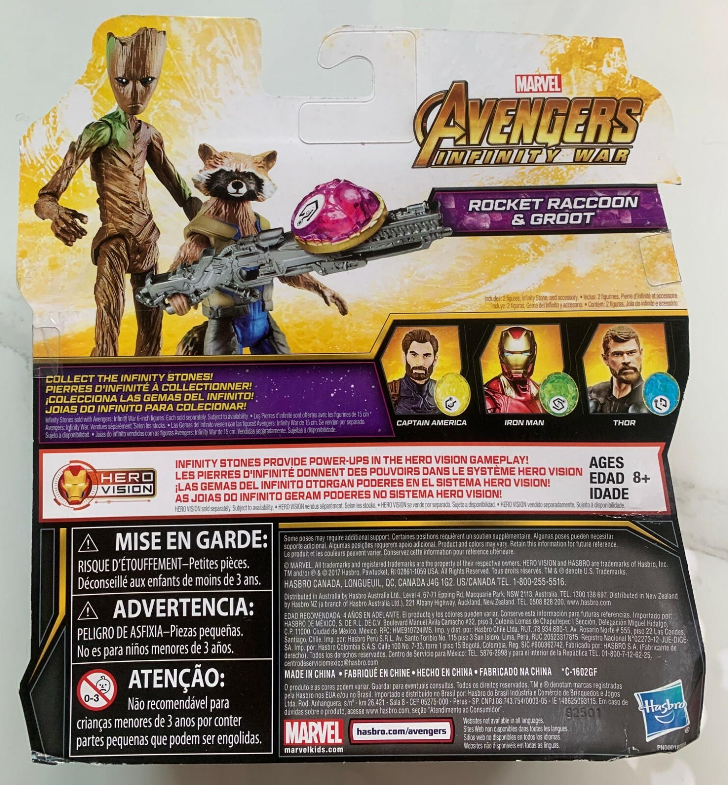 Marvel Avengers Infinity War Rocket Raccoon & Groot Figure Set Stone ...