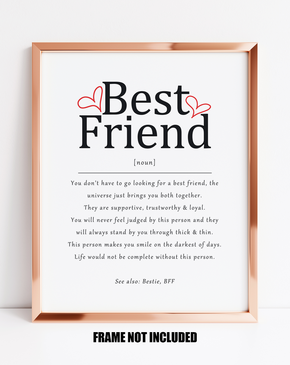 Best friend definition art print, appreciation gift, birthday gift, bff ...