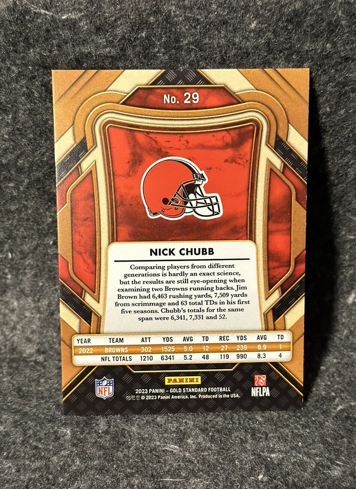 2023 Gold Standard Nick Chubb Card 28/49 CLEVELAND BROWNS #29 | eBay
