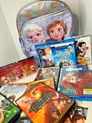 Disney Kids Bundle! Frozen Backpack + 14 DVDs & Blu-rays + Jack-Jack ...