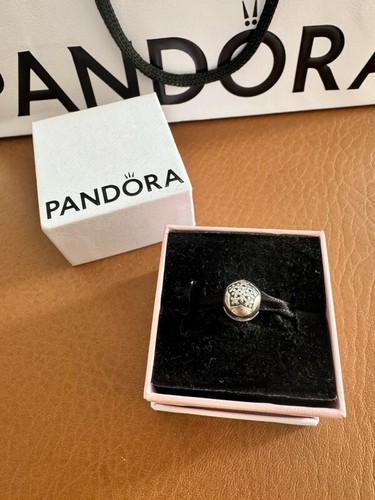 Pandora silver charm ball clip with white pave star | eBay