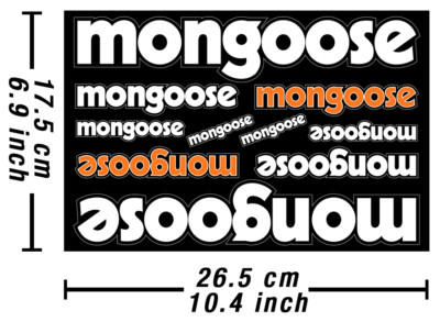 Mongoose Decals Stickers Bicycle Vinyl Autocollant Aufkleber Adesivi ...