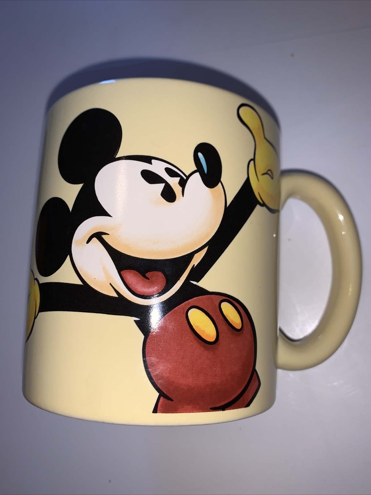 Mickey Mouse Coffee Mug The Disney Store Large Yellow Mug | eBay