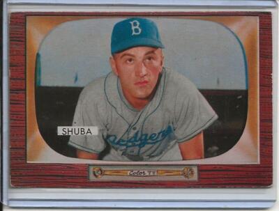 1955 Bowman Baseball Card George Shuba O/F Brooklyn Dodgers Ex Mint ...