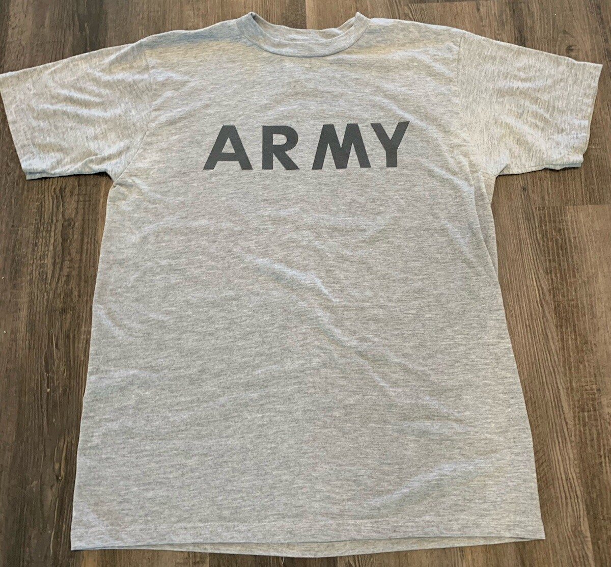 US Army IPFU Short Sleeve Shirt Medium Gray Heathered PT Fitness Shirt ...