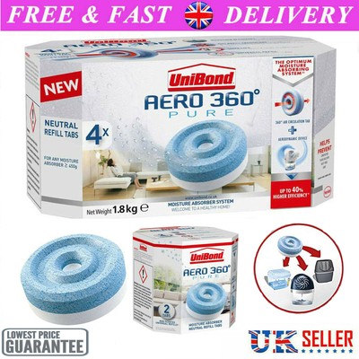 UniBond 2 or 4 x 450g Refill Tabs Aero 360 Moisture Absorber ...