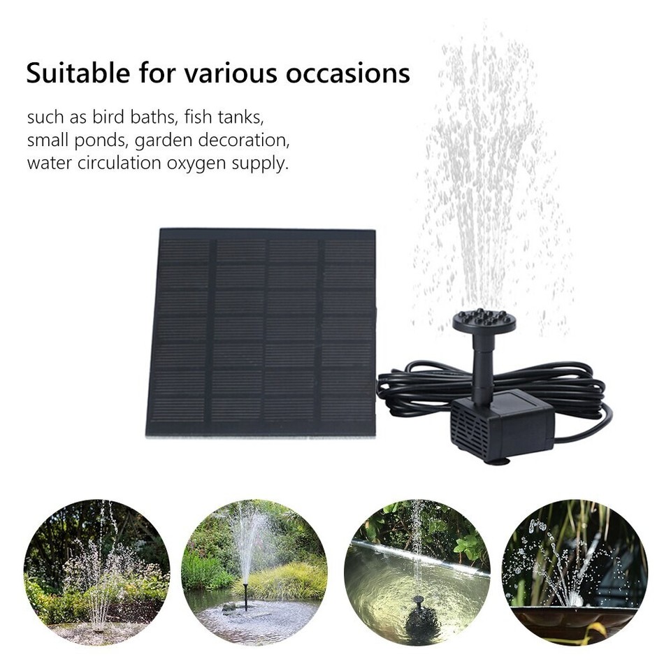 Solar Power Fountain Submersible Floating Water Pump Bird Bath Pond ...
