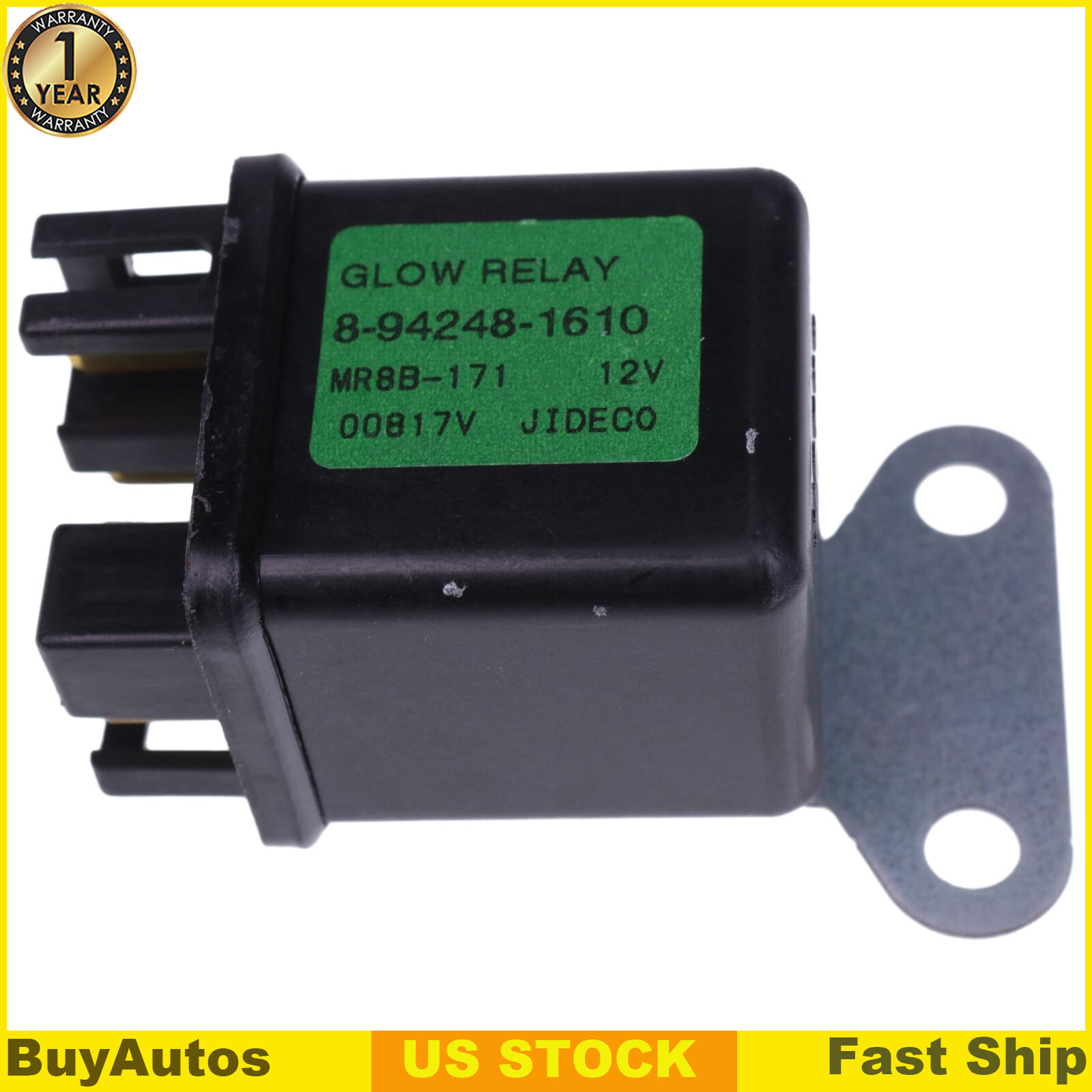 12V Relay Glow Plug 8-94248-1610 For Isuzu Hitachi EX35U EG30 ...
