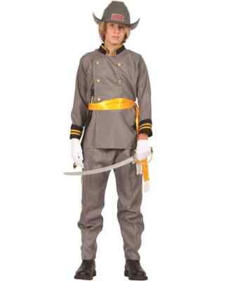 TEEN CONFEDERATE OFFICER GENERAL LEE COSTUME CIVIL WAR SOLDIER CAPTAIN ...