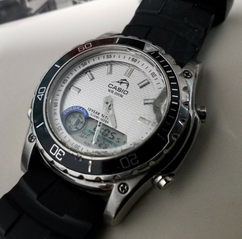 Casio Tide Graph Moon Phase MDV-700 Mens Quartz Watch Wristwatch 3796 ...