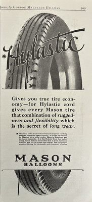1926 Mason Balloon Tires Hylastic Cord Flexability Long Wear Vintage ...