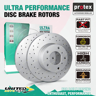 Pair Front Disc Brake Rotors for Mercedes Benz SLK300 R171 C200 C180 ...