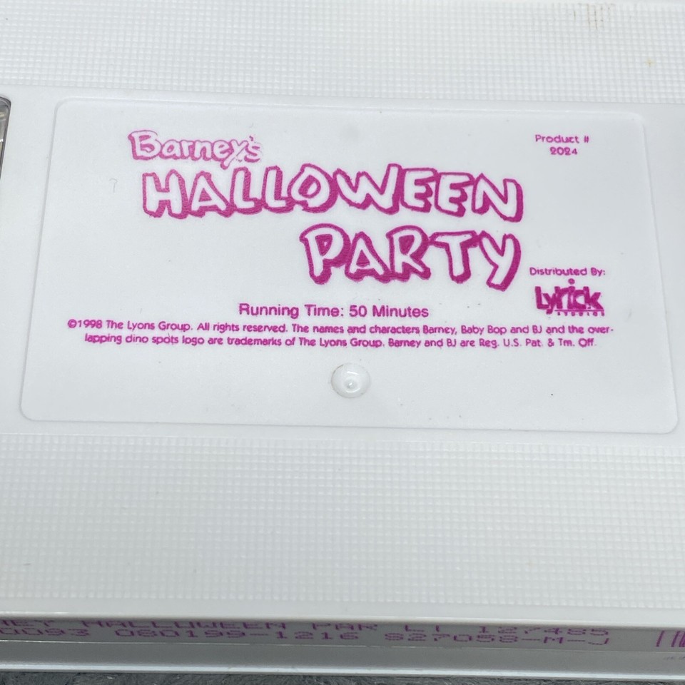 Barney - Barneys Halloween Party VHS 1998 Clamshell Classic Collection ...