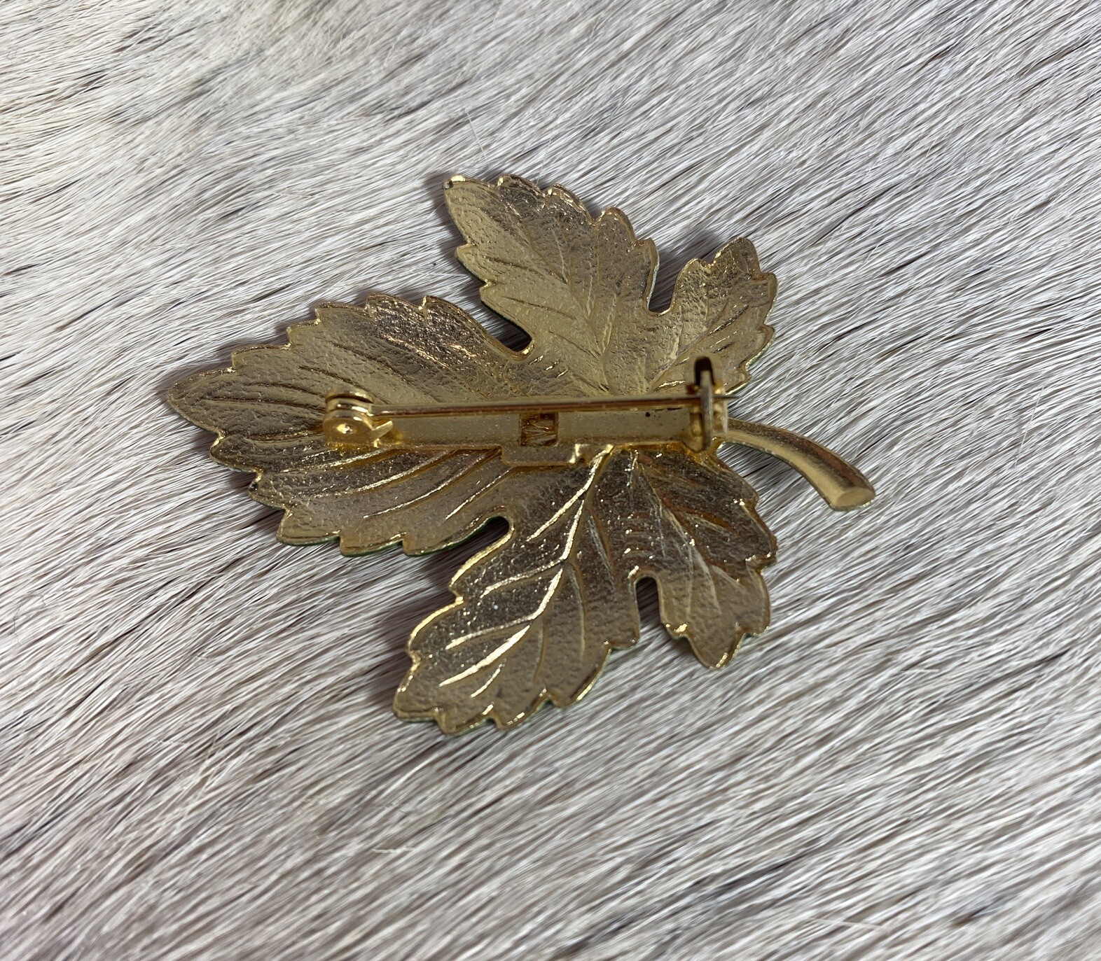 Gilded Leaf Designs Handcrafted Fall Leaf Pin Brooch Gold Tone with ...