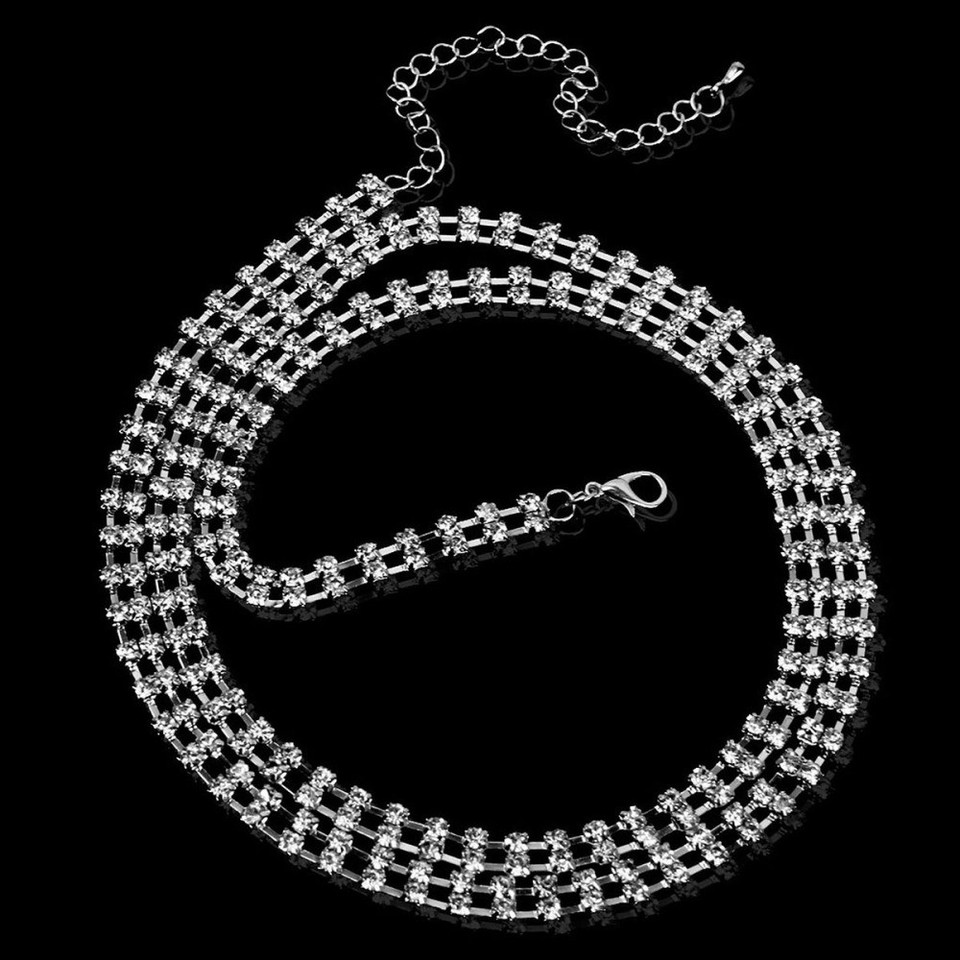 Rhinestone Waist Chain Belly Chains for The Women Miss Bride Body | eBay UK