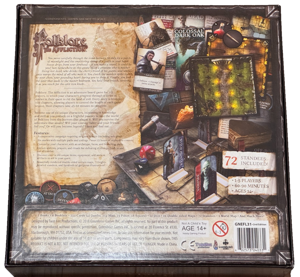 Folklore The Affliction Board Game Standees Version New Open Box 2018 ...