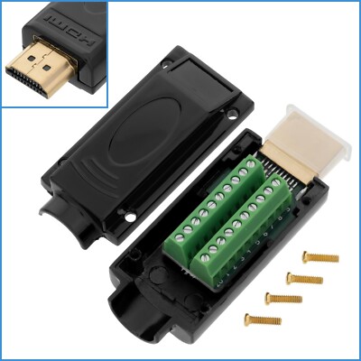 HDMI Breakout Terminal Block Durable Metal Housing Plug Solderless ...