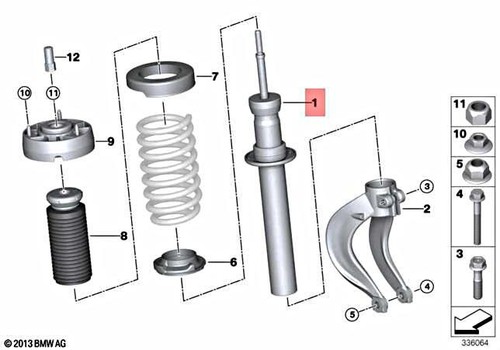 Genuine BMW X5 X6 F15 F16 X5 25d 25dX 28iX 35i Spring Strut Front ...