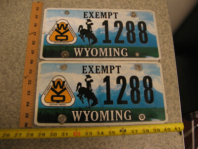 WYOMING EXEMPT DEPARTMENT TRANSPORTATION BUCKING BRONCO LICENSE PLATE ...