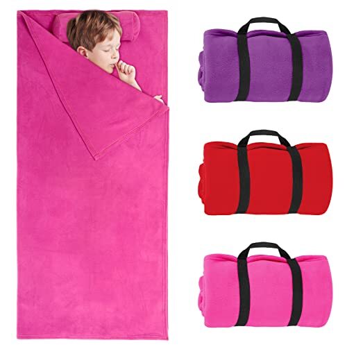 3 Pcs Kids Nap Mat Toddlers Roll up Napping Blanket with Attached ...