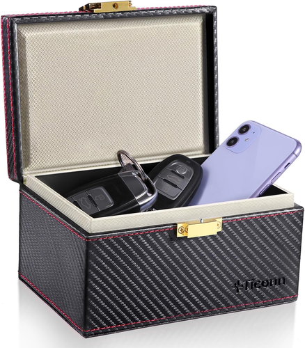 TICONN Faraday Box, Car Key Fob Protector, Carbon Fiber Signal Blocker ...