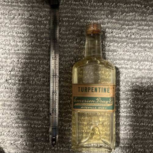 Antique Medicine Bottle, Turpentine From Emerson Drug Co In Ritzville ...