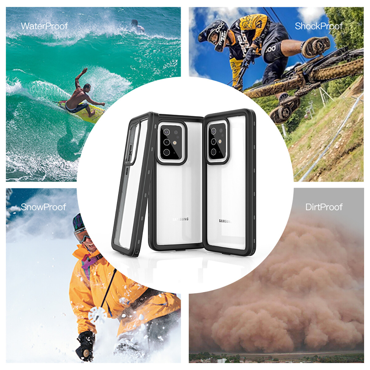 For Samsung Galaxy S20+ Note20 Ultra Dirt proof Shockproof Waterproof ...