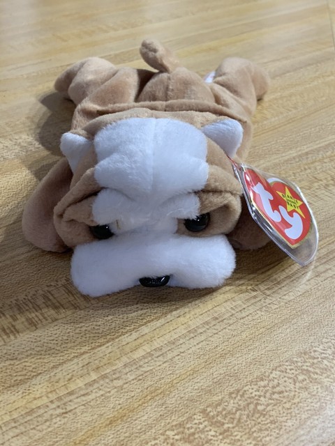 Ty Beanie Baby Wrinkles The Bulldog Puppy Dog 4103 MWMT Birthday May 1 ...