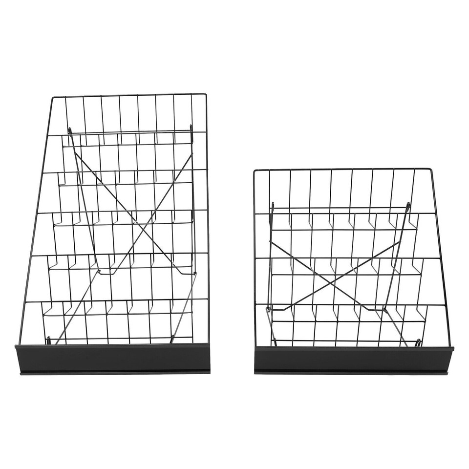 Black 4 & 6-Tier Book/Magazine/Newspaper Wire Display Rack Countertop ...