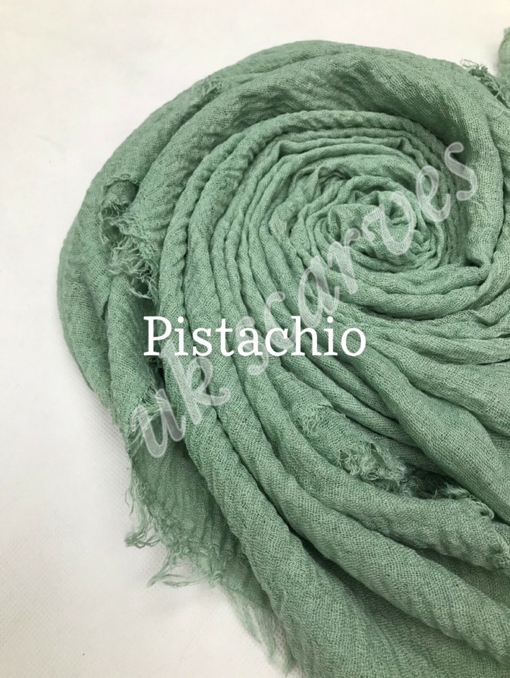 New Style Crinkle Scarf Hijab Plain Maxi Headscarf Crimp Scarves Shawl ...
