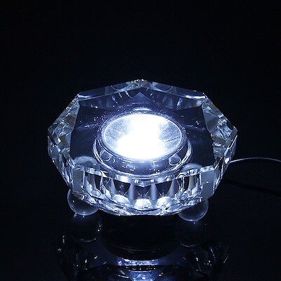 3" Clear Crystal Glass Display Base Stand With Led Light Multicolor ...